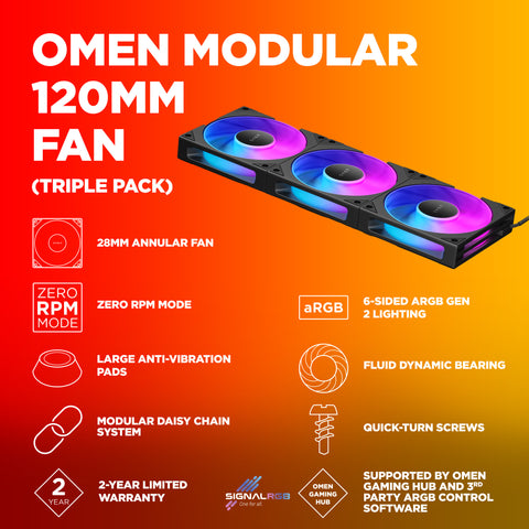OMEN Modular 120mm Fan - Triple Pack Black – HyperX US
