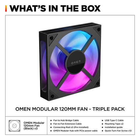 OMEN Modular 120mm Fan - Triple Pack Black – HyperX US